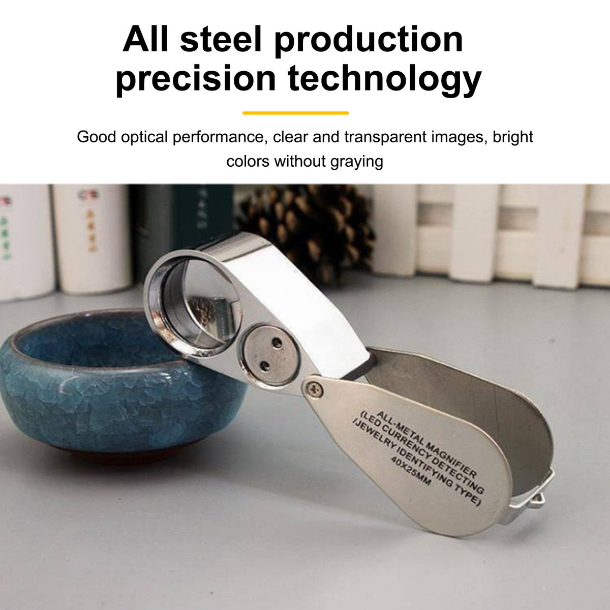 40x Illuminated Magnifying Glass Foldable Handheld Glass Lens---TheOne ...